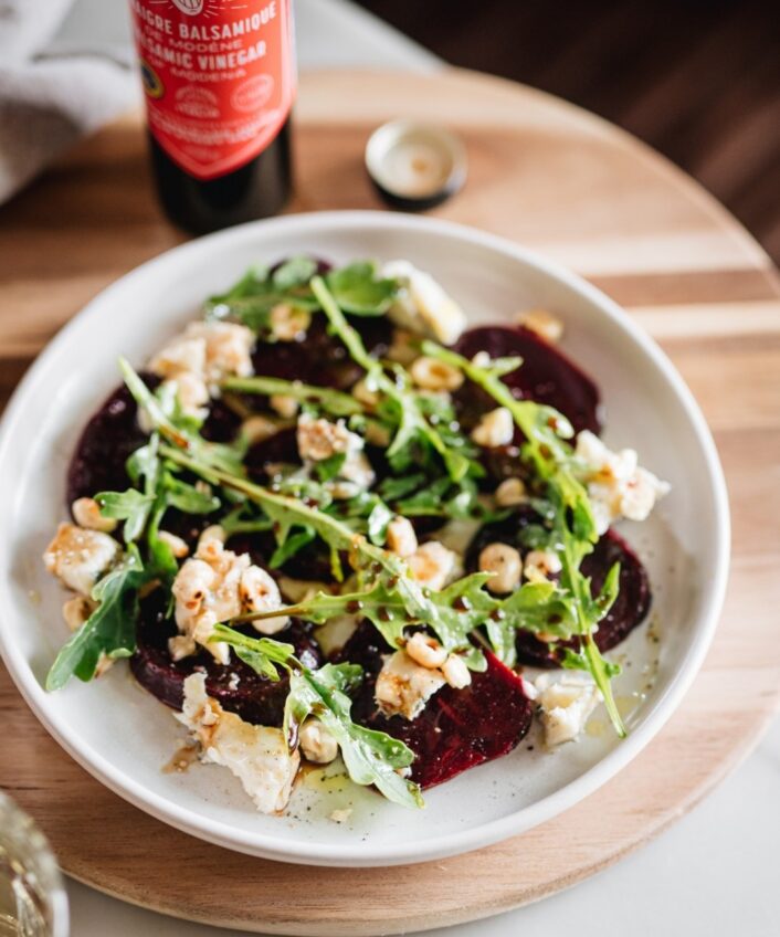 Betteraves rôties, gorgonzola et vinaigre balsamique - Stefano Faita